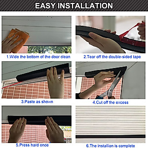 Universal Garage Door Threshold Seals Bottom Rubber Replacement, weatherproofing Garage Door Weather Stripping with Nails (10ft)