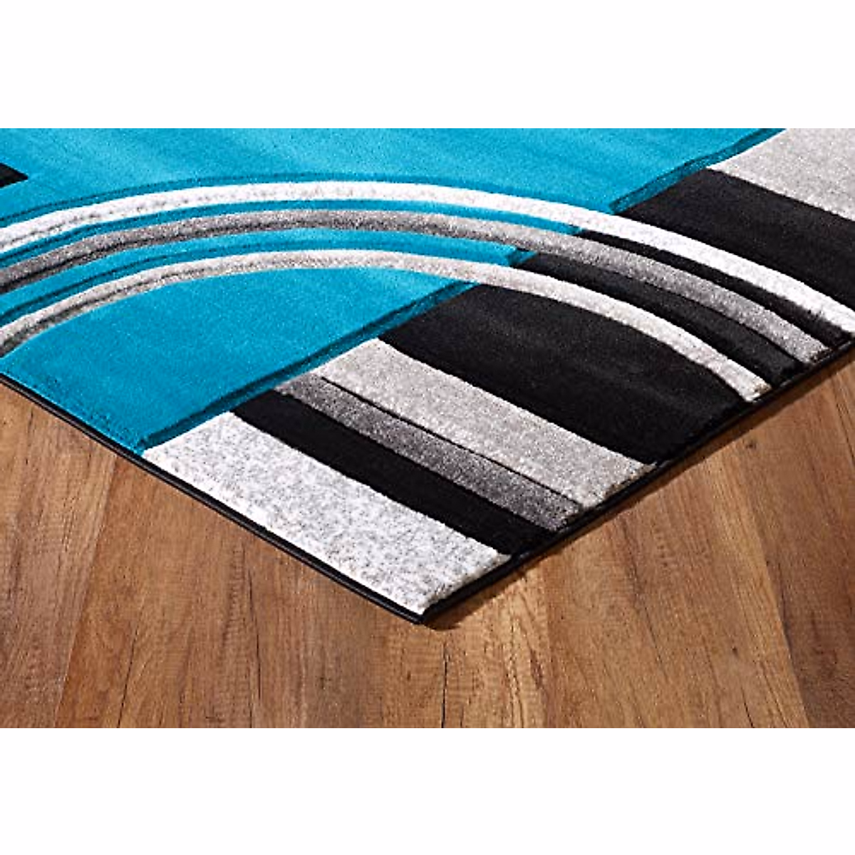 GLORY RUGS Area Rug Modern 5x7 Turquoise Soft Hand Carved Contemporary Floor Carpet with Premium Fluffy Texture for Indoor Living Dining Room and Bedroom Area