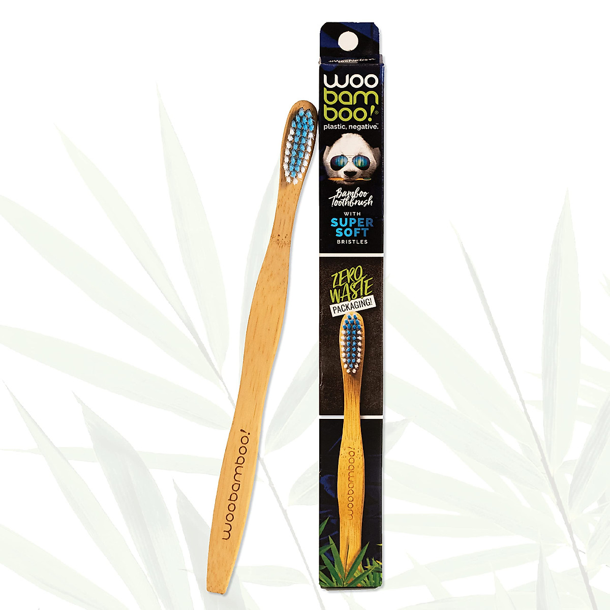 Woobamboo! Bamboo Toothbrush - Adult - Super Soft, BPA Free Nylon Bristles, Eco-Friendly, Biodegradable, Compostable, Vegan (Pack of 1)