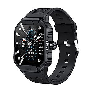 Smart Watch for Men (Receive & Dial), 1.85" Full Screen Fitness Tracker for Android & IOS Phones with Call Blood Pressure Heart Rate Sleep Step Monitor, IP67 Waterproof, Outdoor Sports Smart Watch
