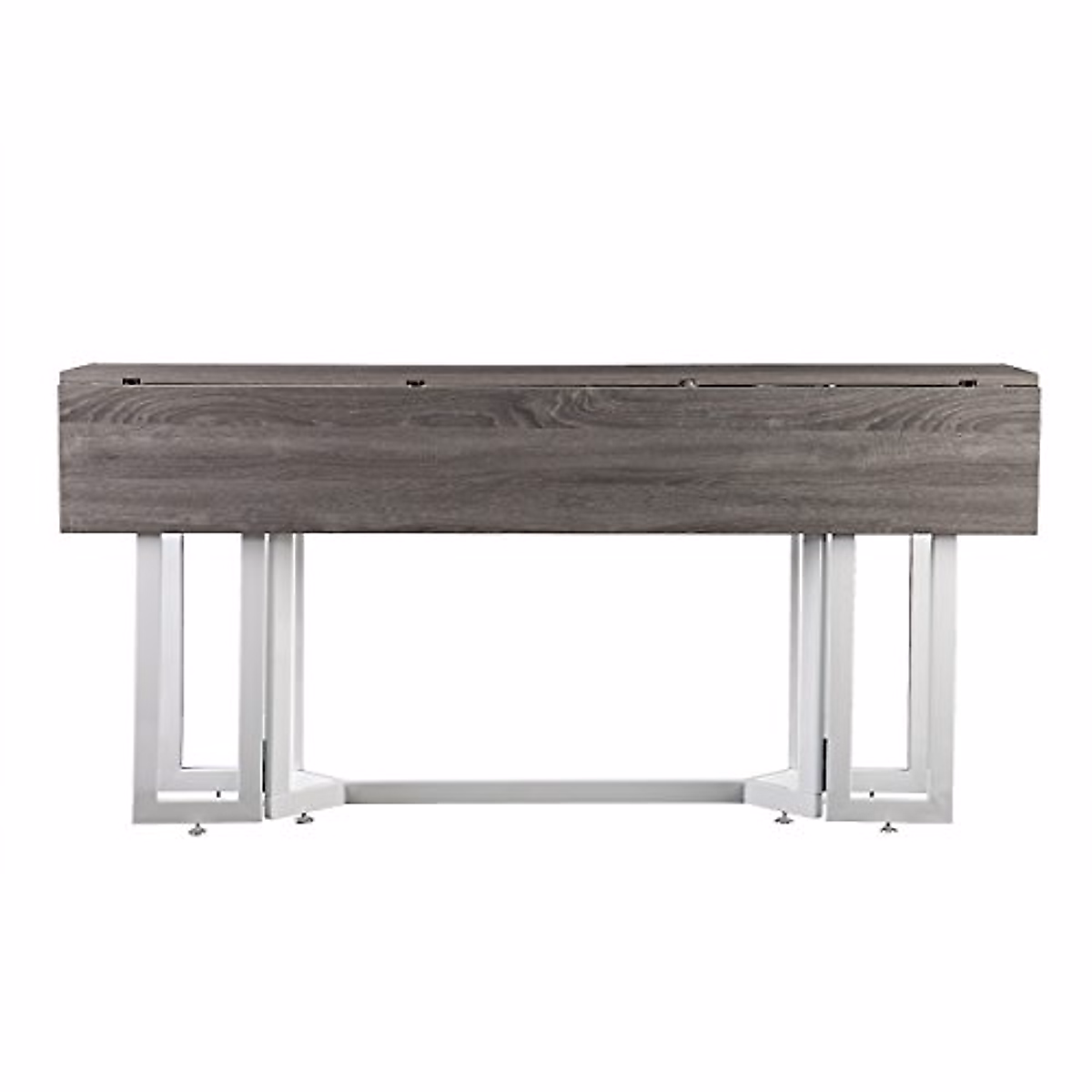 SEI Furniture Driness Drop Leaf Console to Dining Convertible Table, Weathered Gray, White