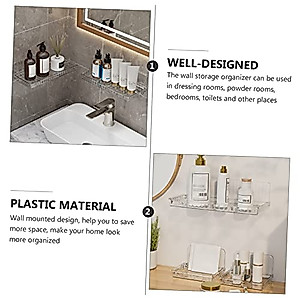Cabilock 2pcs Wall-Mounted Storage Box Adhesive Shelf Wall Shelves Wall Mount Organizer Shelf for Wall Clear Shelf Wall Mounted Storage Shelf Wall Shelves for Wall Shelves for Storage