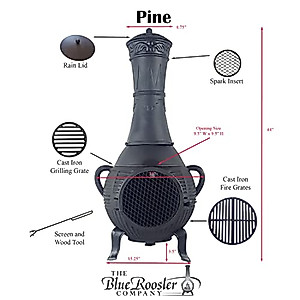 The Blue Rooster Pine Aluminum Chiminea in Charcoal