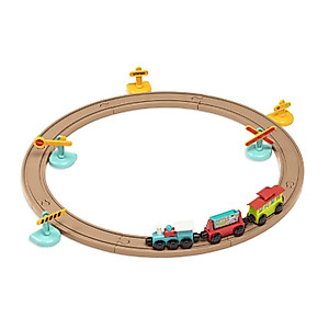 Battat – Train Set For Kids, Toddlers – 29Pc Train Track Set With Trains And Accessories – Developmental Toy- All Aboard Train Set – 2 Years +