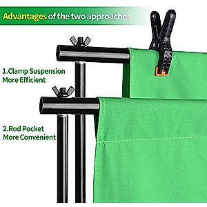 EMART Photo Video Studio Backdrop Stand Kit, 8.5x10ft Adjustable Photography Green Screen Support System with 3 Muslin Backgrounds for Photoshoot (Black White Green)