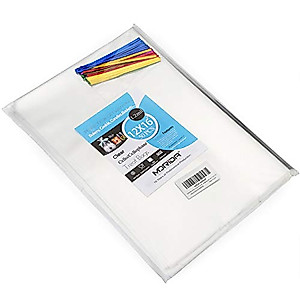 MORIDA 50 Pcs 12x16 inch Cello Cellophane Treat Bags Clear Flat for Gift Wrapping, Bakery, Cookie, Candies, Dessert, Baskets Packaging with Color Twist Ties…