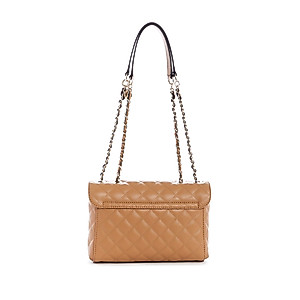 GUESS womens Illy Convertible Crossbody Flap, Beige, One Size US