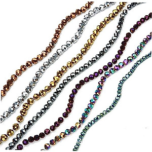 EXCEART 192pcs Bling Accessories Lip Gloss Kit Beads in Bulk Beads for Crafts Hematite Beads Metal Spacer Beads Bracelet Beads Beading Kits DIY Beads Scattered Beads Jewelry Bead Chain