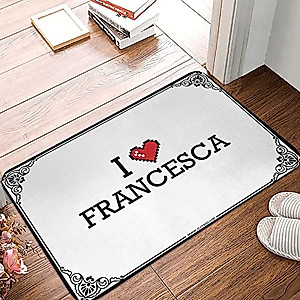 Abipuir Funny Outdoor Mat I Love Francesca Doormat Hot Cocoa Bar Decor Stuff for Your Room (Color : Colour, Size : 40X60CM)