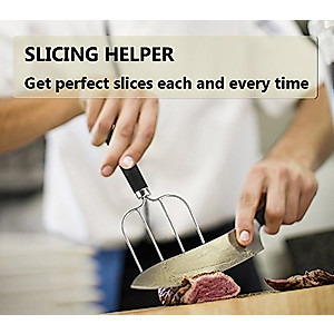 Turkey and Poultry Lifter Fork, Set of 2 Stainless Steel Cooking Roasting Carving Meat Forks Tools Heat-resistant for BBQ Barbecue Grilling Smoking Transport Turning