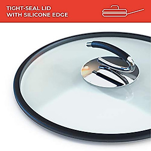 DaTerra Cucina Professional 13 Inch Wok with Glass Lid | Italian Made Ceramic Wok Pan Chef's Favorite Large Wok for All-Around Ease of Cooking Eggs, Burgers, Vegetables and More