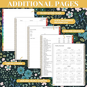 2023 Planner - Planner 2023, 2023 Planner Weekly and Monthly, January 2023 to December 2023, 6.3’’ × 8.4’’, 12 Monthly Tabs, Strong Twin-Wire Binding, Inner Pocket, Elastic Closure