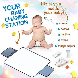 PHOEBUS BABY Portable Changing Pad Travel - Waterproof Foldable Diaper Changing Mat - Lightweight & Compact Changing Station, Newborn Baby Gifts