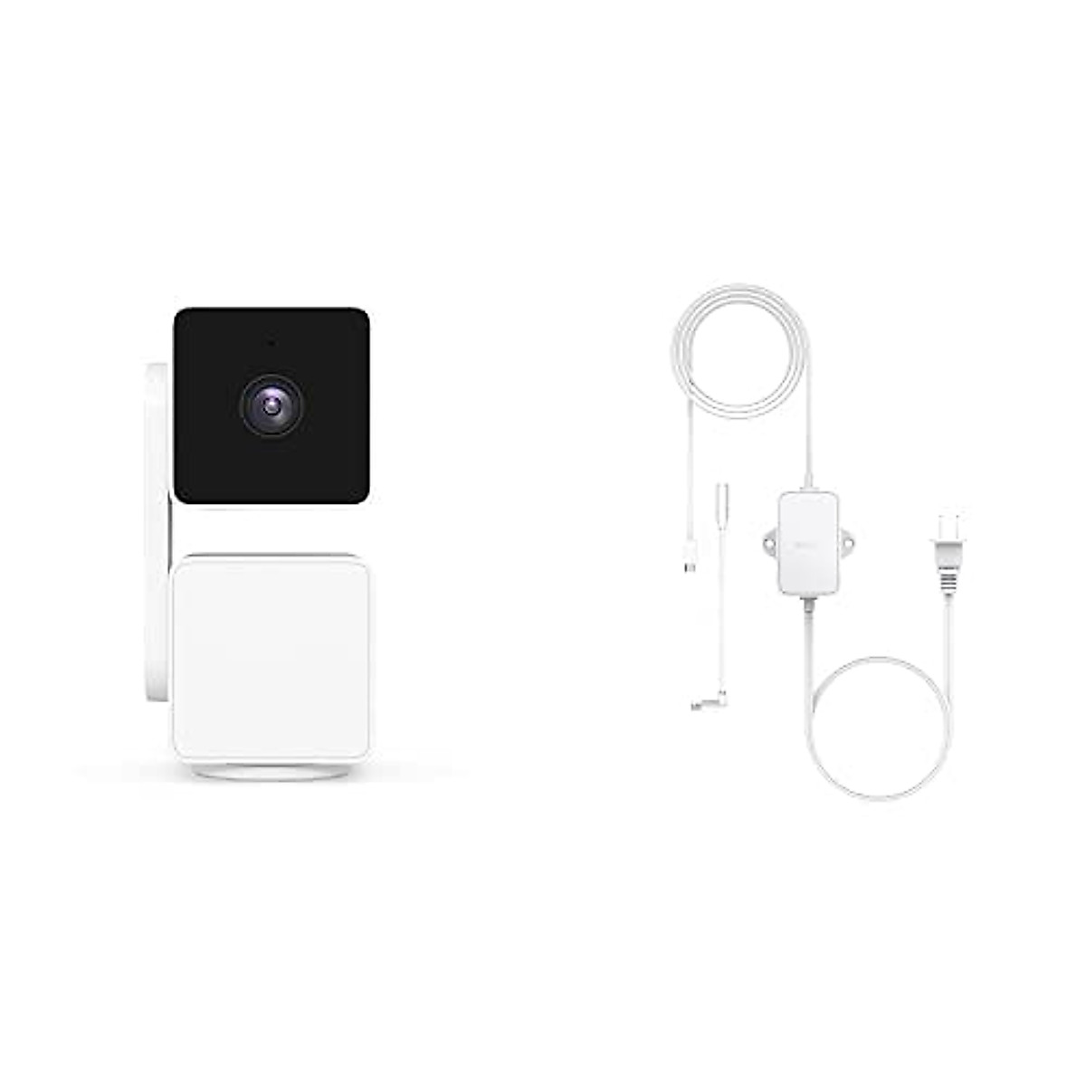 WYZE Cam Pan v3 Indoor/Outdoor 1080p Pan/Tilt/Zoom Wi-Fi Smart Home Security Camera with Color Night Vision, 2-Way Audio, Compatible with Alexa & Google Assistant, White + Outdoor Power Adapter