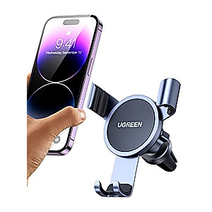 UGREEN Car Vent Phone Mount Gravity Phone Holder Car Air Vent Clip Mount Auto Lock Compatible with iPhone 14 Pro Max 14 Plus, iPhone 13 12 11 Pro Max XR XS 8 7 Plus SE, Samsung Galaxy S22 Smartphone