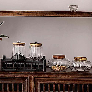 HongDream Glass Jars Canister Airtight Storage Container with Lid Metal Handle Small Glass Food Jars and Canisters Sets for Coffee Tea Spice 2 Pcs