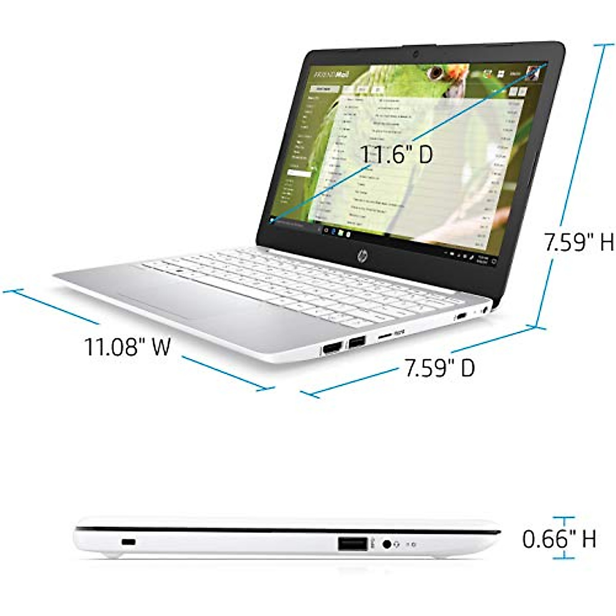 2022 HP Stream 11.6 Inch HD Laptop, Intel Celeron N4000, 4GB RAM, 64GB eMMC, Webcam, Windows 10 S with Office 365 Personal for 1 Year (Google Classroom or Zoom Compatible) /Legendary Accesorries