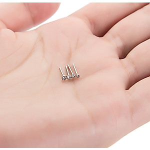 REVOLIA 60-120Pcs 22G 316L Stainless Steel Nose Studs Rings Piercing Body Jewelry 1.5-2.5mm S