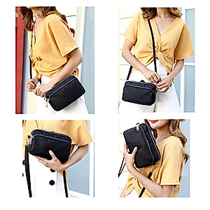 Women Crossbody Cell Phone Purse Shoulder Bag for iPhone 11 12 13 Pro Samsung Galaxy S21 S20 FE A72 A52 A32 A02 A12, Black