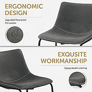 HERA'S PALACE PU Faux Leather Bar Stools Set of 2, 30" Pub Chairs with Back and Footrest, Modern & Stylish, Armless Bar Height Stool Chairs with Metal Legs for Home, Bar, Coffee Shops