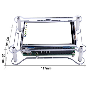 kuman TFT Touch Screen+case, 3.5 Inch TFT LCD Display Monitor with Protective Case Support All Raspberry Pi System, Video Movie Play, Arcade Game, HDMI Audio Input (3.5 in Raspberry pi Screen)