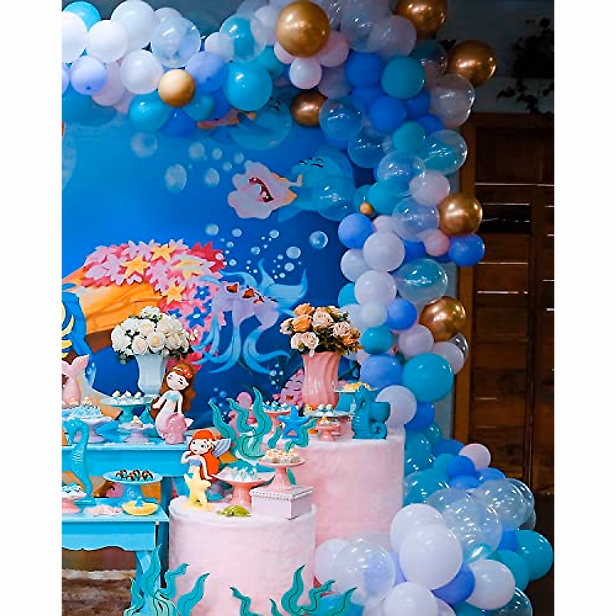 MOMOHOO Teal Balloons Garland Kit - 100Pcs 5/10/12/18 Teal Balloons Birthday Balloons Aqua Balloons, Blue Ballons for Party Wedding Decor Baby Shower, Unicorn Pastel Balloons for Garden Party