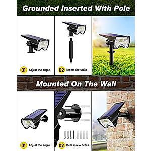 BRILLANFIRE Solar Flood Lights Outdoor, IP65 Waterproof 28 LEDs Solar Powered Spot Lights Outdoor, [2 Pack/2 Modes] 2-in-1 Solar Lights Outdoor Waterproof for Yard Garden Patio Driveway Pool Walkway