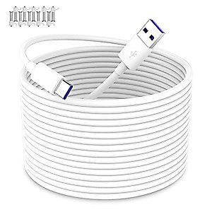 iMangoo USB to USB C Power Cable for CCTV Camera, 33FT/ 10M Type C Power Extension Cable for Xiaomi Mi Security Camera Outdoor Indoor Cord Include 10 Wire Clips Cable Nails(No Data Transfer Support)