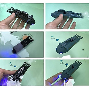 Jujuism Mini Remote Control Nuclear Submarine RC Race Boat Ship High Speed Waterproof Diving in Pools Lake Ponds, Best Gift for Kids Boys(Black)