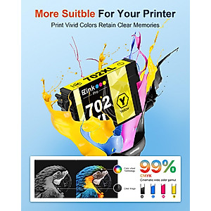 E-Z Ink Pro 702 XL T702XL Ink Cartridge Replacement for Epson 702XL 702 T702 to use with Workforce Pro WF-3720 WF-3730 WF-3733 Printer (1 Large Black, 1 Cyan, 1 Magenta, 1 Yellow, 4 Pack)