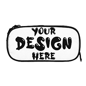 Custom Pencil Case Design Your Own Cool Multifunction Pencil Case Personalized Gifts Pencil Box Custom Pencil Bag for Students Stationery,School,Office Black