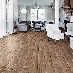 MSI Rutledge 20MIL Luxury Vinyl Flooring, Rigid Core Planks, LVT Tile, Click Lock Floating Floor, Waterproof LVT, Wood Grain Finish, Sample, Walnut Hill Brown