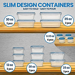 Shazo 24PCS Food Storage Containers with Airtight Lids Plastic Leak Proof BPA Free Containers Bento Box for Kitchen Organization Meal Prep Lunch Containers Lunch Box Airtight Food Container bowls & lids