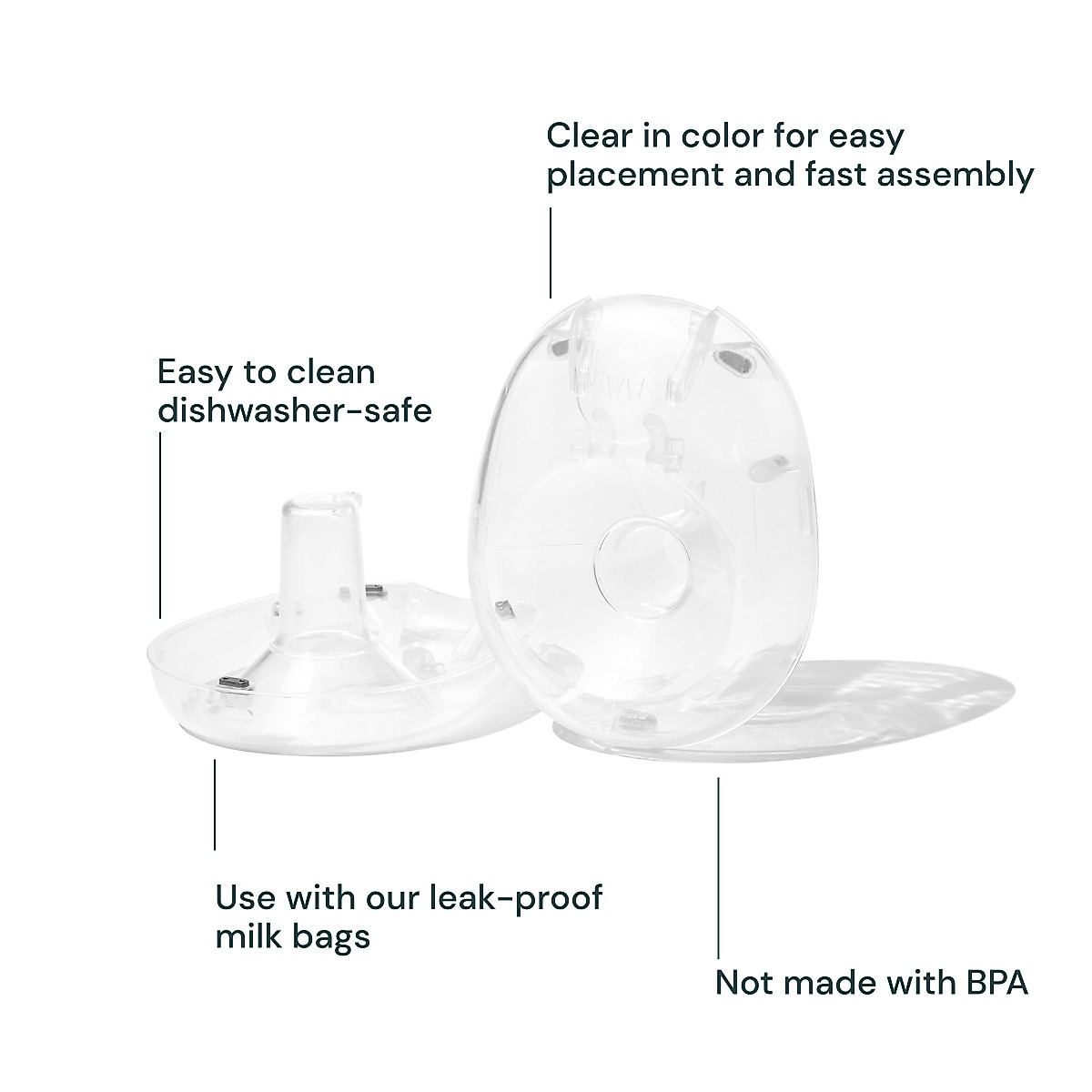 Willow 360 Breast Pump Flanges, 2-Count - 21mm Breast Shield - for Willow 360 or 3.0 Wearable Breast Pump, Hands-Free for Leak Proof Breast Pumping with The Willow Milk Bags