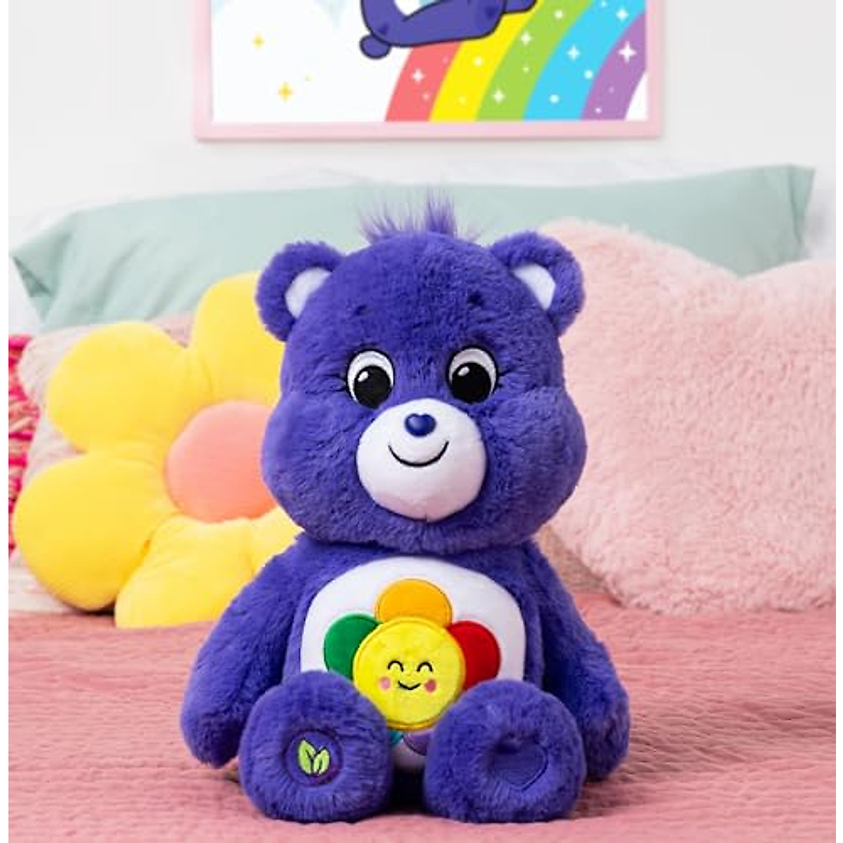 Care Bears 14" Harmony Bear Plushie - Medium Size - Purple Plush for Ages 4+ – Perfect Stuffed Animal Holiday, Birthday Gift, Super Soft and Cuddly – Gift for Girls and Boys, Collectors
