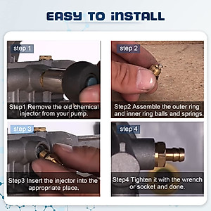 Pressure Washer Chemical Soap Injector Kit Fits for Briggs & Stratton, Homelite, Ryobi & Husky Replaces 190593GS 190635GS & 203640GS (2 Set)