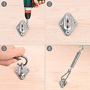 Bygytyo Sun Shade Sail Hardware Kit, 40 Pcs 304 Grade Stainless Steel 5 inch Sun Shade Sail Accessories,Anti-Rust Shade Sail Installation for Garden and Outdoor Patio Lawn