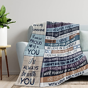 Pozevan Godson Gifts from Godmother, Godson Baptism Gifts for Boys, Godson Gifts, Birthday Christmas Easter Gifts for Godson, Godson Gifts from Godfather, God Son Gifts Blanket (60x50 Inches)