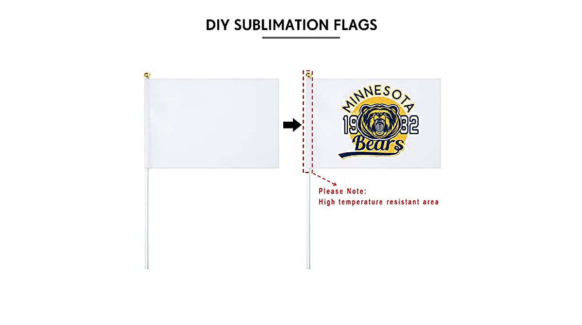 50 Pack White Mini Flags for DIY Events & Decorations