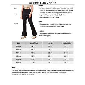 Girl's Leggings Cross High Waisted Flare Pants Yoga Bootcut Pants Solid Color Full Length Bell Bottoms 9-10 Years