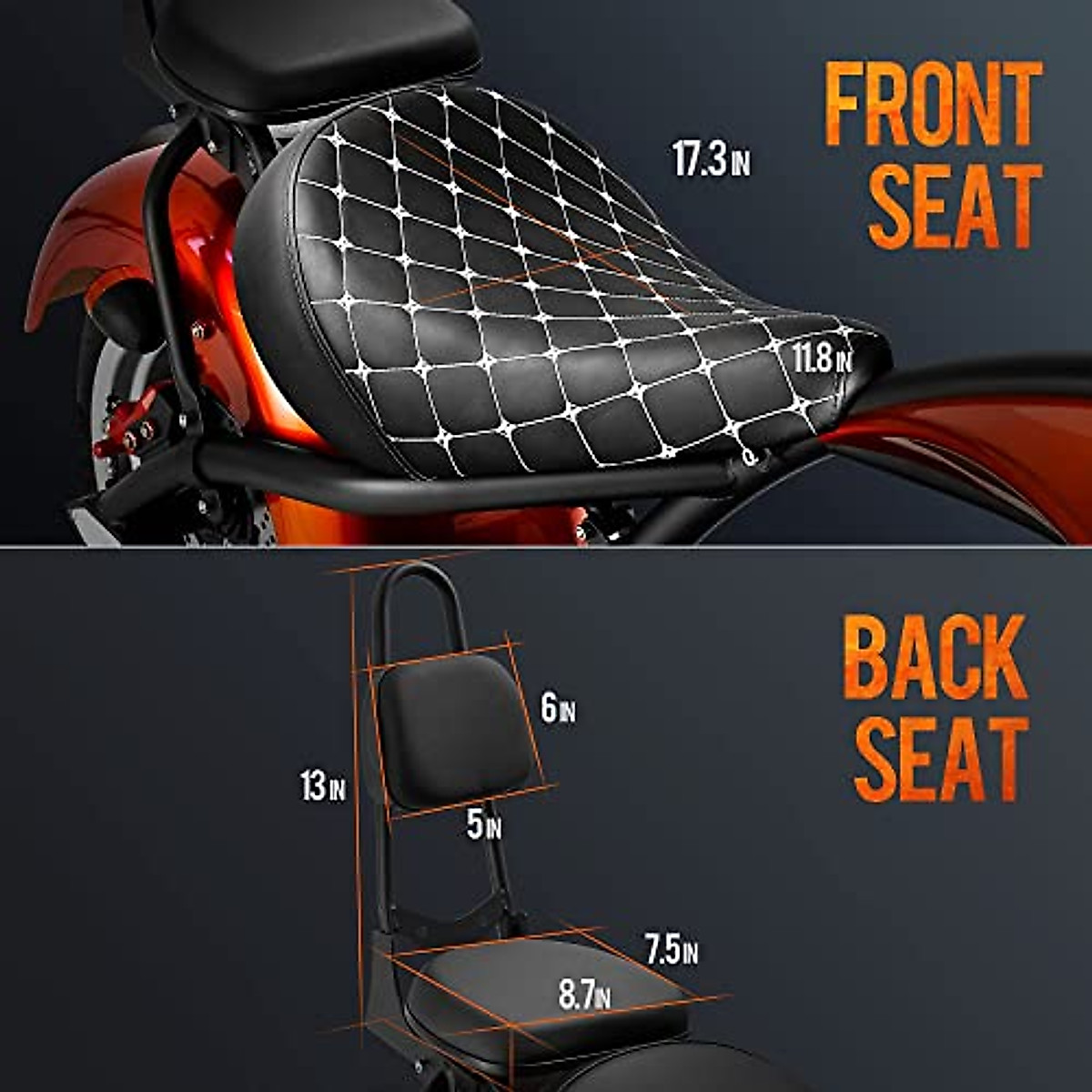 eAhora DOT Approved M1 2 Seat 2000W 37Mph Electric Motorcycle for Adults, 40 Miles 60V 30ah Lithium Battery, Street Legal 2 Person Electric Mopeds for Adults, Dual Hydraulic Brake for Urban Commuting