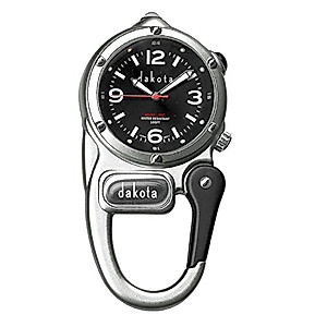 Dakota 38601 Watch Company Mini Clip with Microlight Dial, Silver/Black