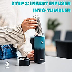 Hemli Cold Brew Bottle Coffee Maker, 18 oz Insulated Portable Cold Brew Cup To-Go Coffee Tumbler, Cold Brew Travel Mug with Stainless Steel Filter, Leakproof, Airtight, Rustproof