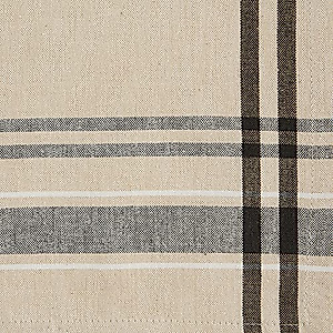 DII French Stripe Dining Table Collection Farmhouse Style Table Runner, 14x108 Inches, Taupe/Black