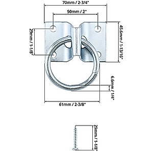 QWORK 2" Cross Tie Rings for Horse Through, 2 Pack Tie - Equestrian and Livestock Ties Loop Hay Net Loop Horse