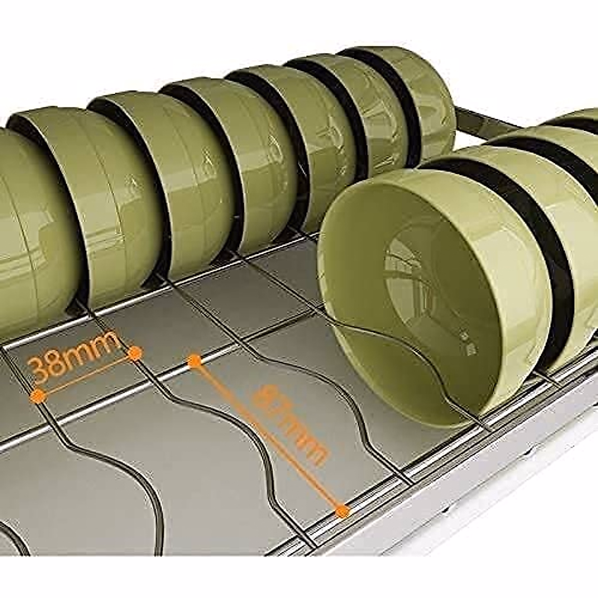Plate Rack Dish Drainer Rack Stainless Steel with Knife Utensil Basket Removable Tray Large Space to Hold Dishes Bowls and Spoons Pan Plate Holder (Color : Silver, Size : 40.5x29x62cm)