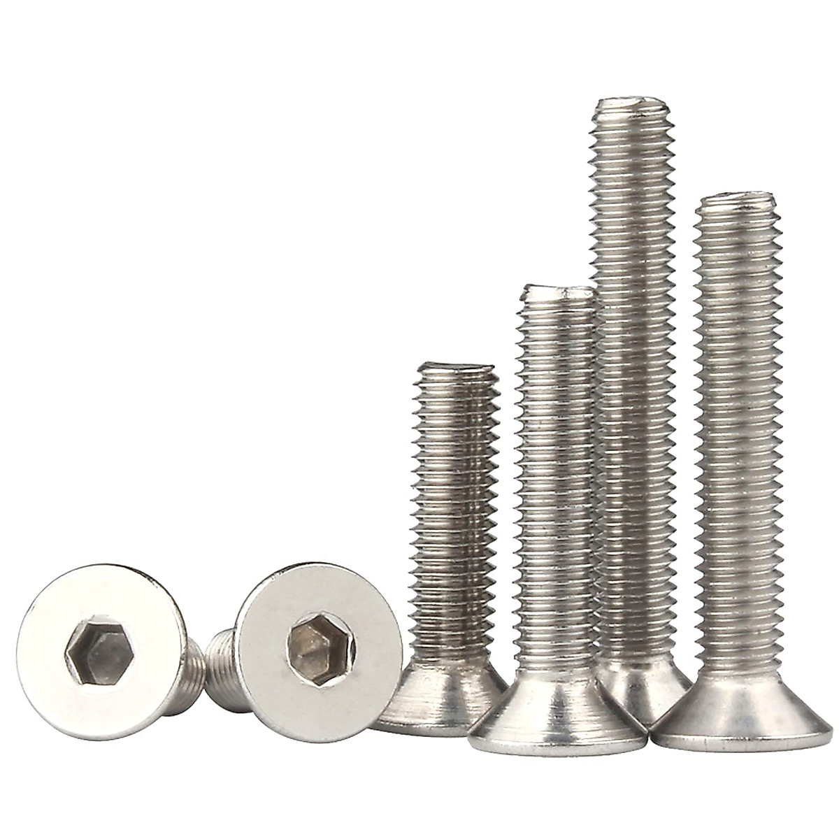 M5-0.8 x 100mm Flat Head Socket Cap Screws Bolts, Stainless Steel 18-8 (304), Bright Finish, Allen Socket Drive,Machine Screws Inner Hex Screw Fasteners Bolts 10 Pcs