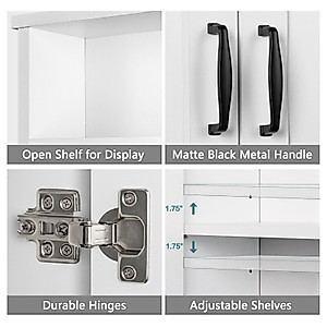 MXARLTR Over The Toilet Storage, Over The Toilet Storage Cabinet with Adjustable Shelf and Double Doors, Over The Toilet Cabinet for Bathroom Storage Over Toilet Bathroom Organizer (White)