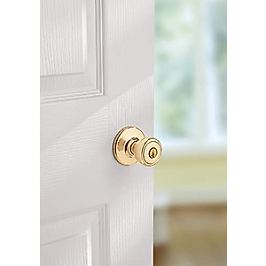 Kwikset 94002-943 Tylo Entry Knob Featuring Smartkey Re-Key Security, Polished Brass