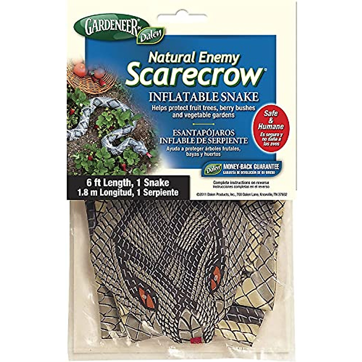 DALEN Inflatable Snake - Efficient Bird and Pest Deterrent – Safely Deters Birds – 6 feet Long …